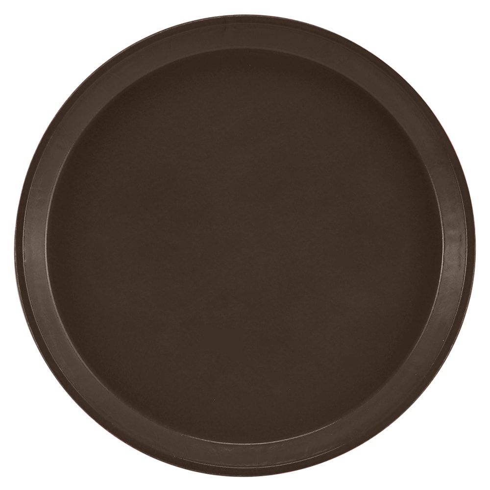 Cambro 1400116 14" Round Serving Camtray - Fiberglass, Brazil Brown