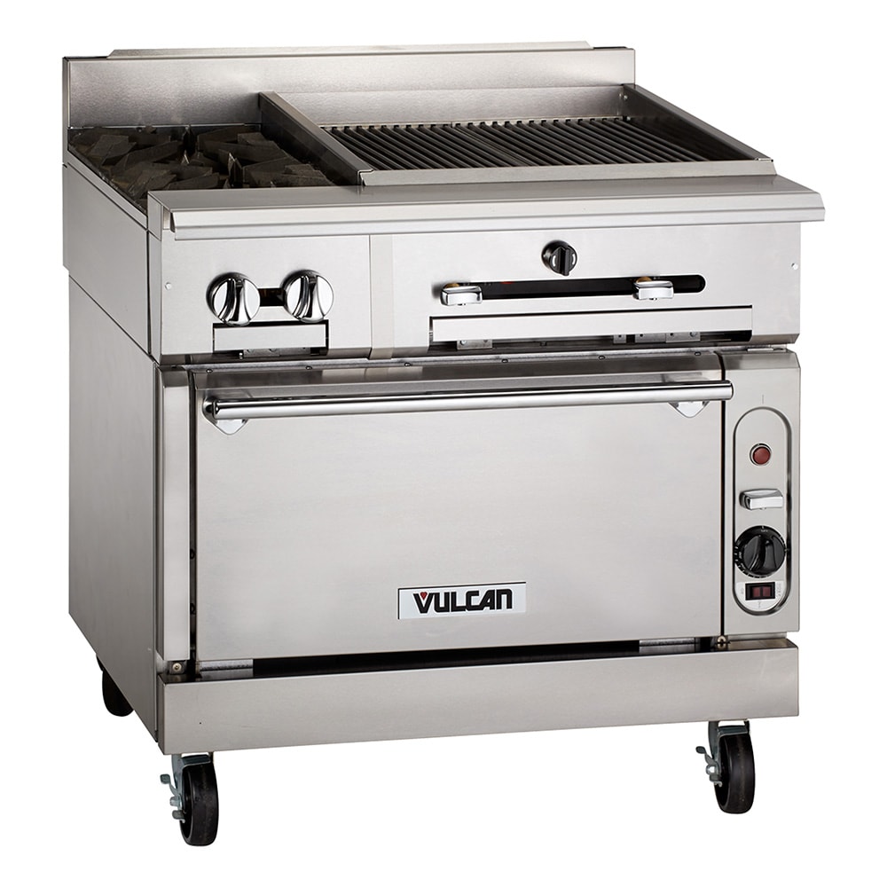 Vulcan VTC24B 24" Gas Range w/ Charbroiler & Storage Base, Liquid Propane