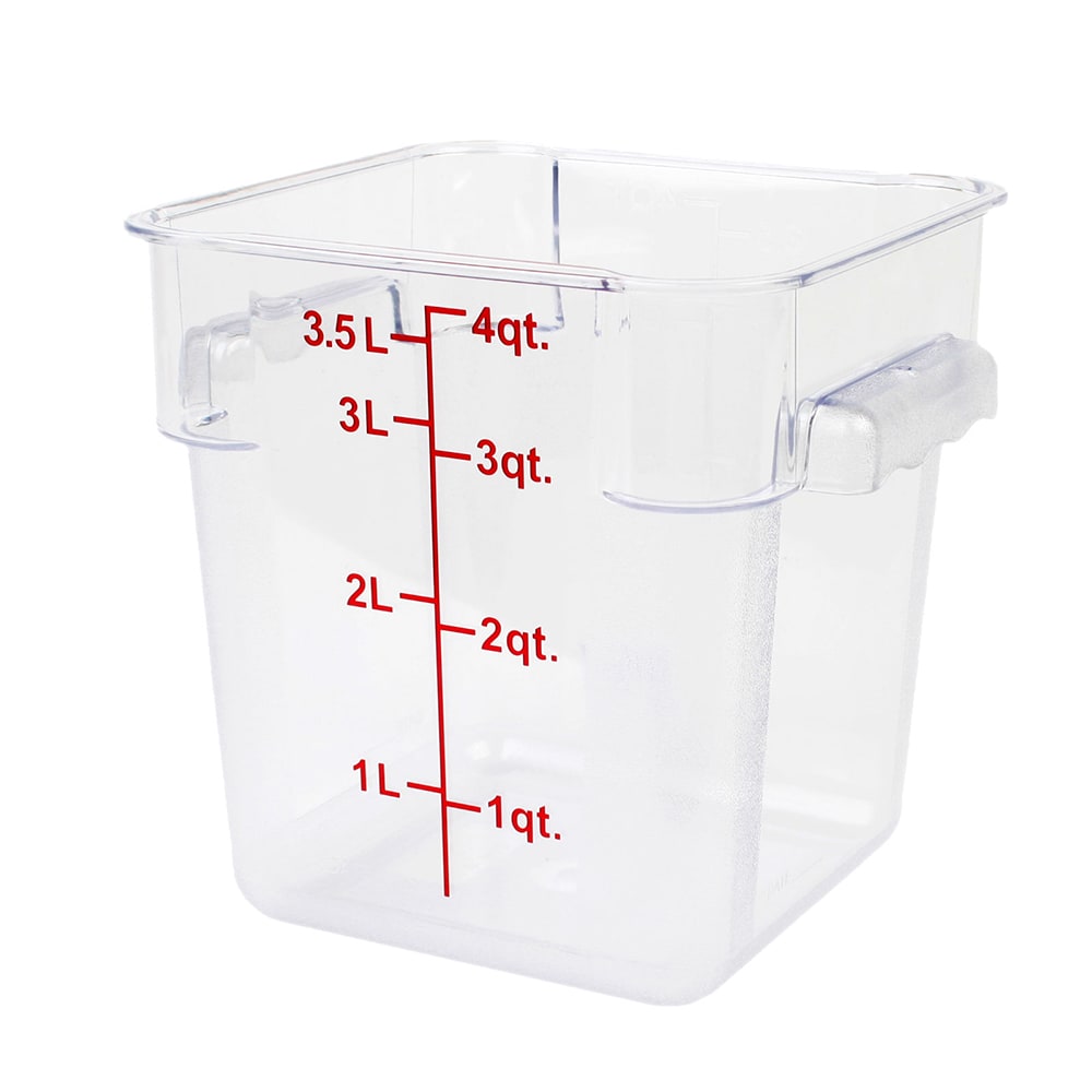Thunder Group PLSFT004PC 4 qt Square Food Storage Container - Clear