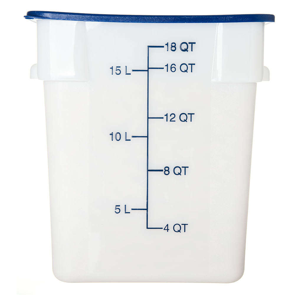 Carlisle 18 qt Square Food Storage Container - Stackable, White (1073502)