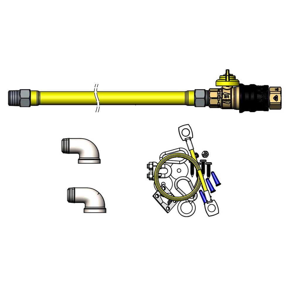 T&S HG-4D-36G-K 36" Gas Connector Hose w/ Quick Disconnect ...