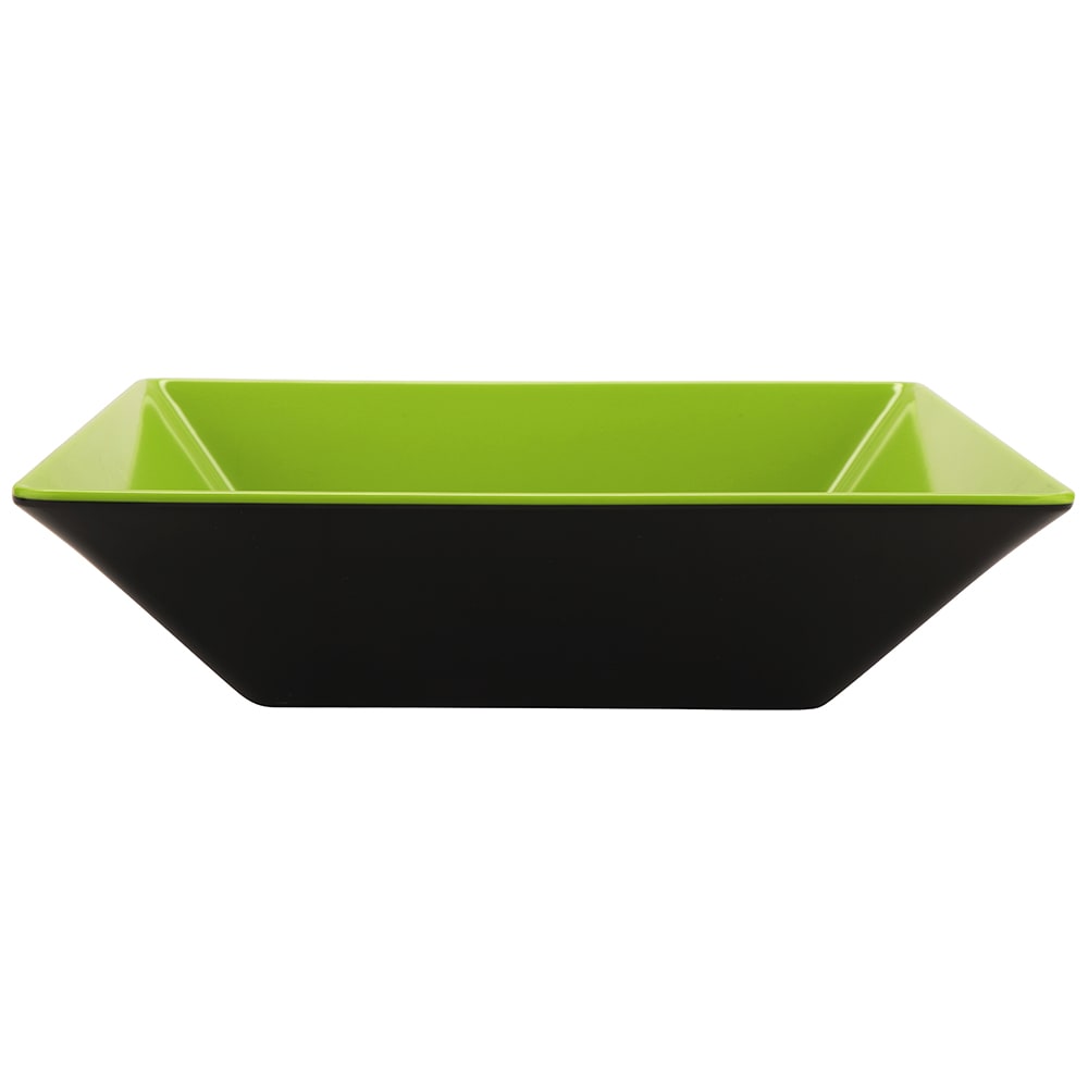 GET 10" Square Pasta Bowl w/ 2 1/2 qt Capacity, Melamine, Green/Black ...