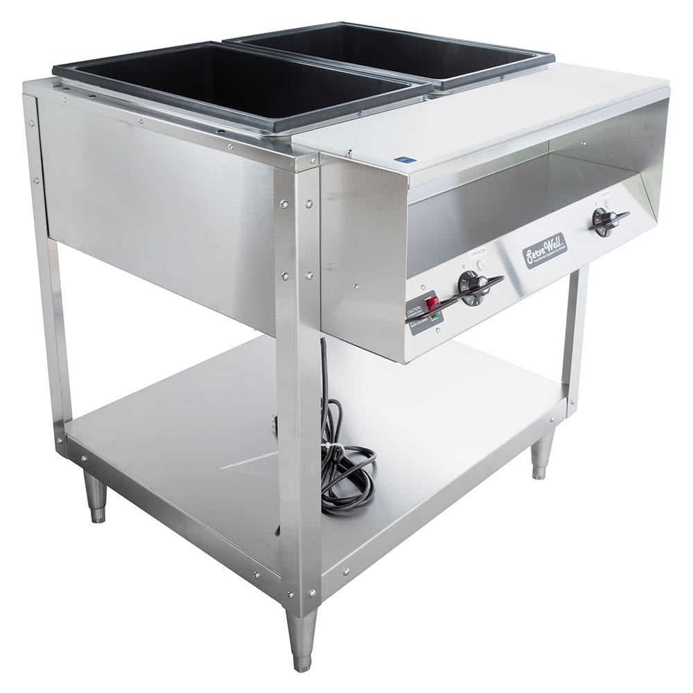 Vollrath 38002 32" Hot Food Table w/ (2) Wells & Cutting Board, 120v