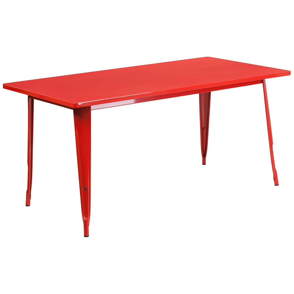 Flash Furniture ET-CT005-RED-GG Rectangular Dining Height Table - 63"W ...