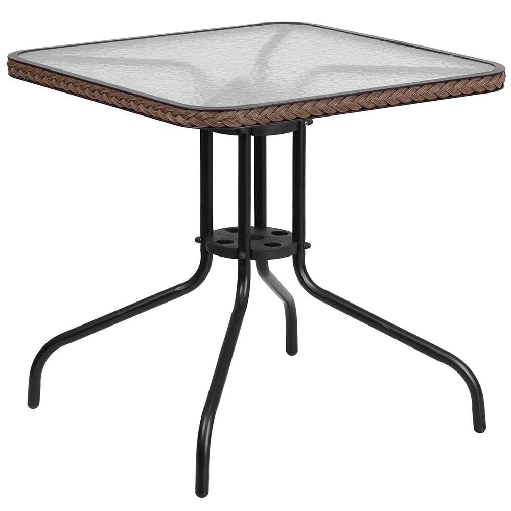 Black square patio table store
