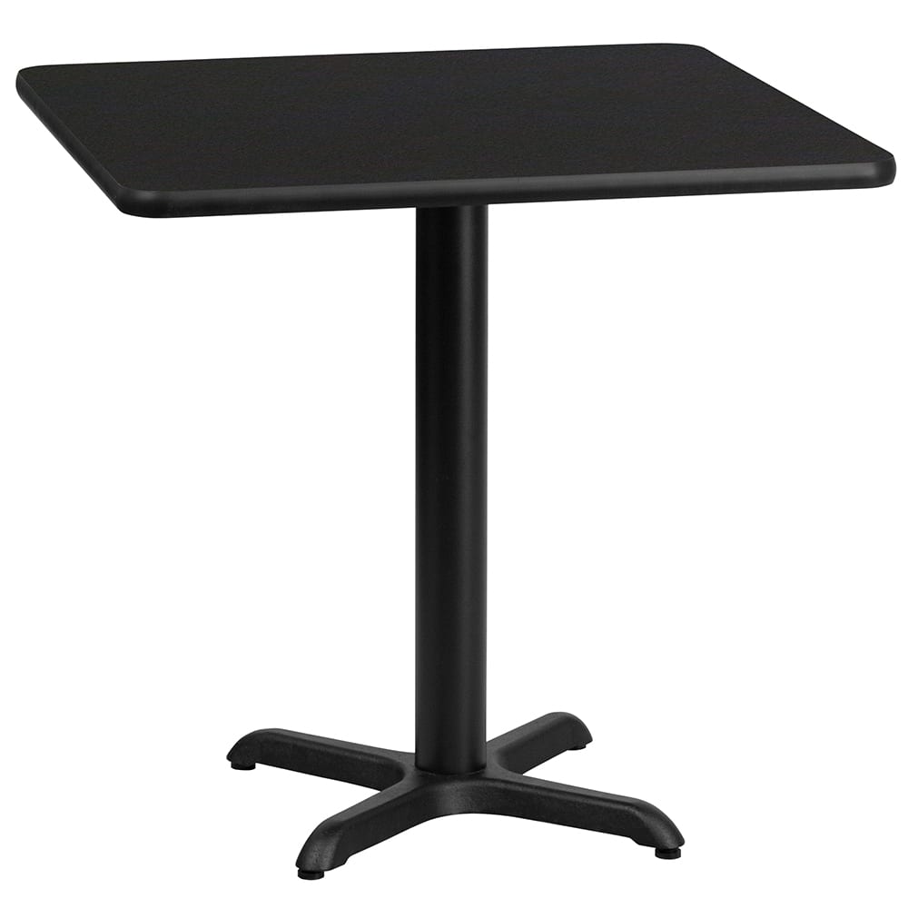 Flash Furniture XU-BLKTB-3030-T2222-GG 30" Square Dining Height Table w ...