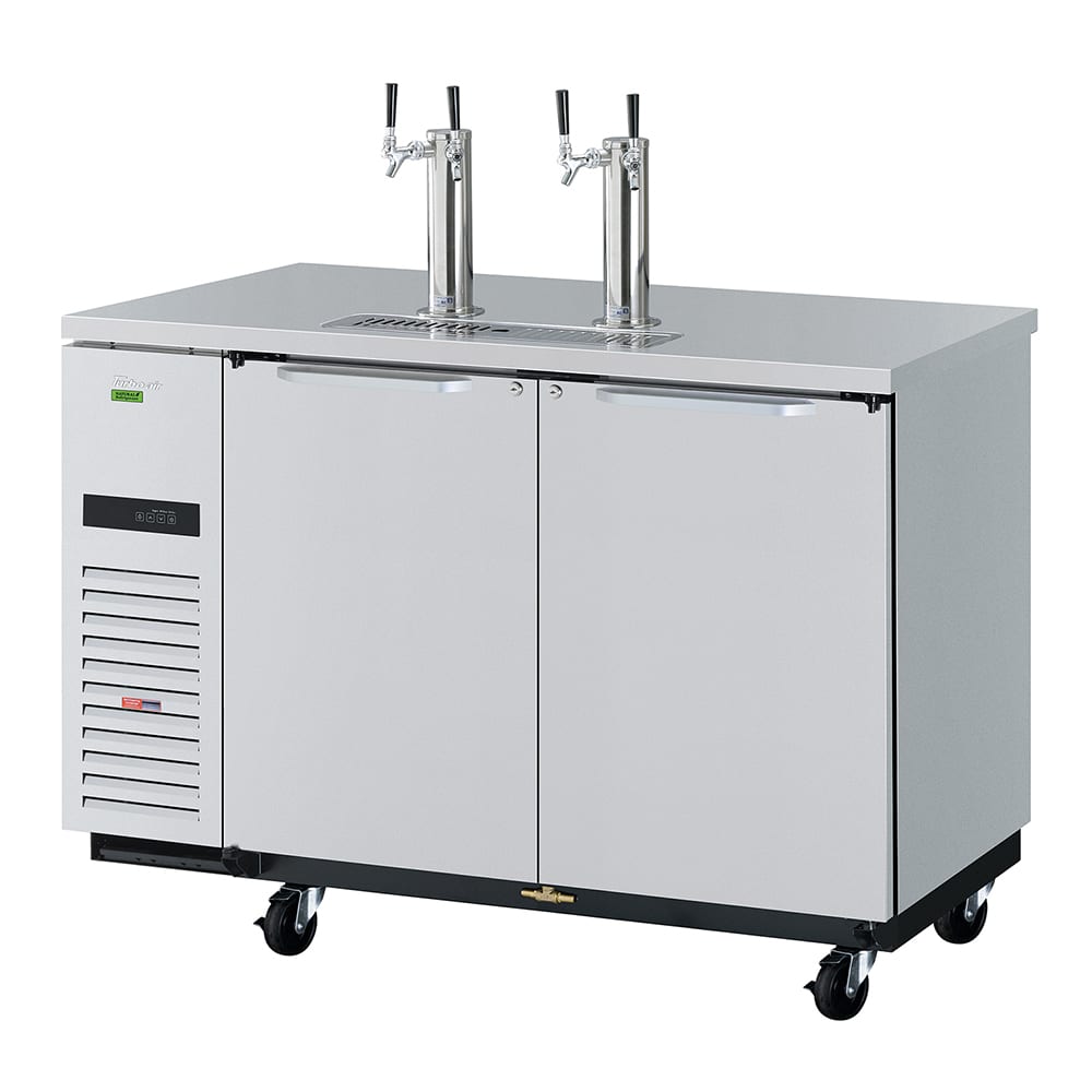 Turbo Air TBD-2SDD-N6 58 3/4" Kegerator Beer Dispenser w/ (2) 1/2 Keg ...