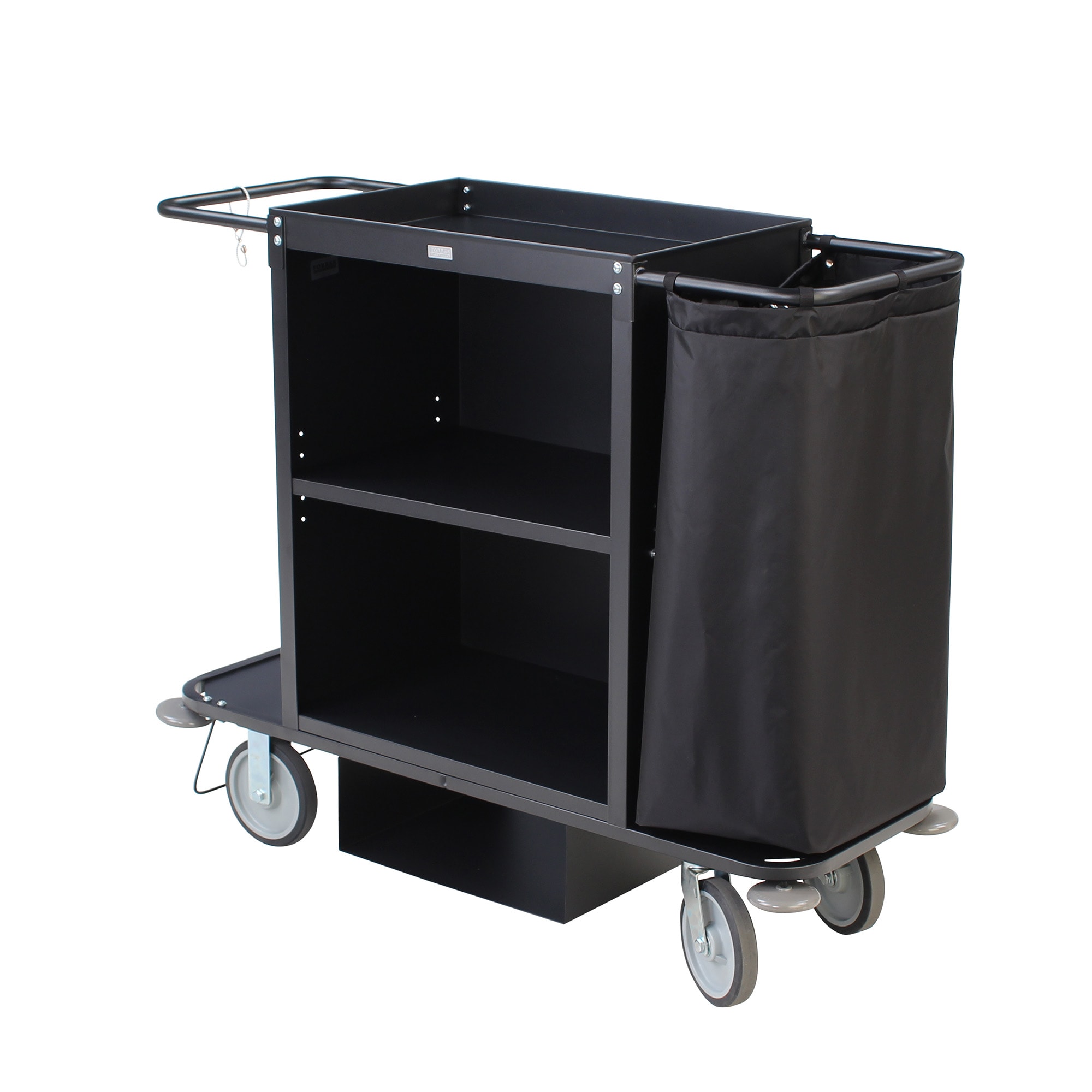 Forbes Industries Housekeeping Cart w/ (2) Shelves & (1) Bag - 30"W x ...