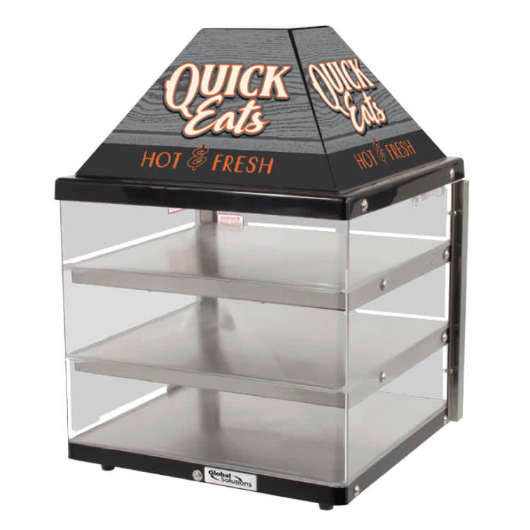 Global Solutions 18" Full Service Countertop Heated Display Case - (3 ...