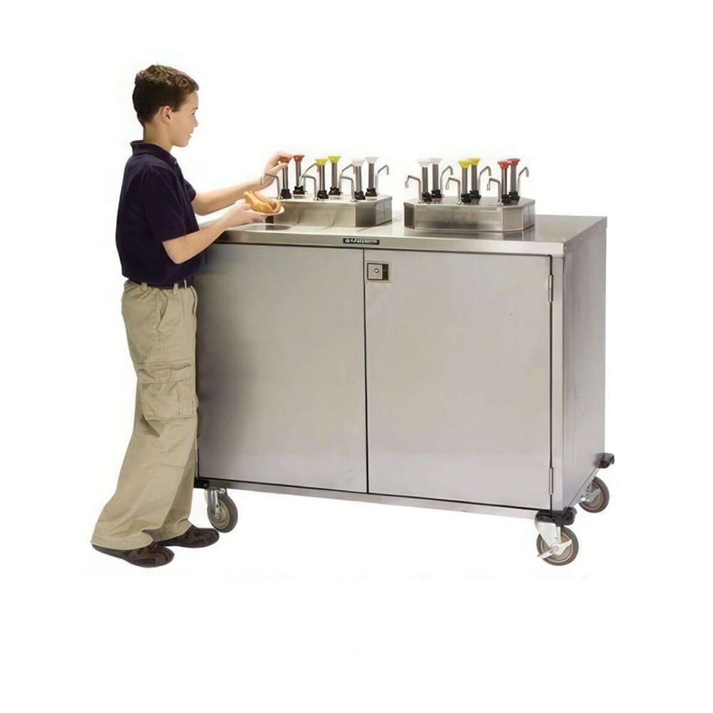Lakeside 70210 Pump Style Condiment Dispenser Cart w/ (6) Pumps, (6 ...