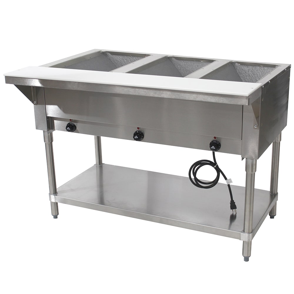 Advance Tabco HF-3E-120-X 47 1/8" Hot Food Table w/ (3) Wells & Cutting ...