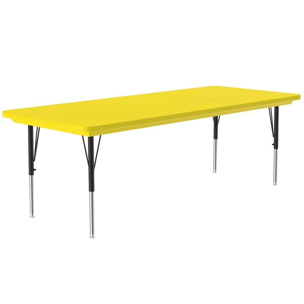 Correll Rectangular Activity Table w/ Plastic Top, 72"W x 30"D - Yellow (AR3072-REC-28-09)