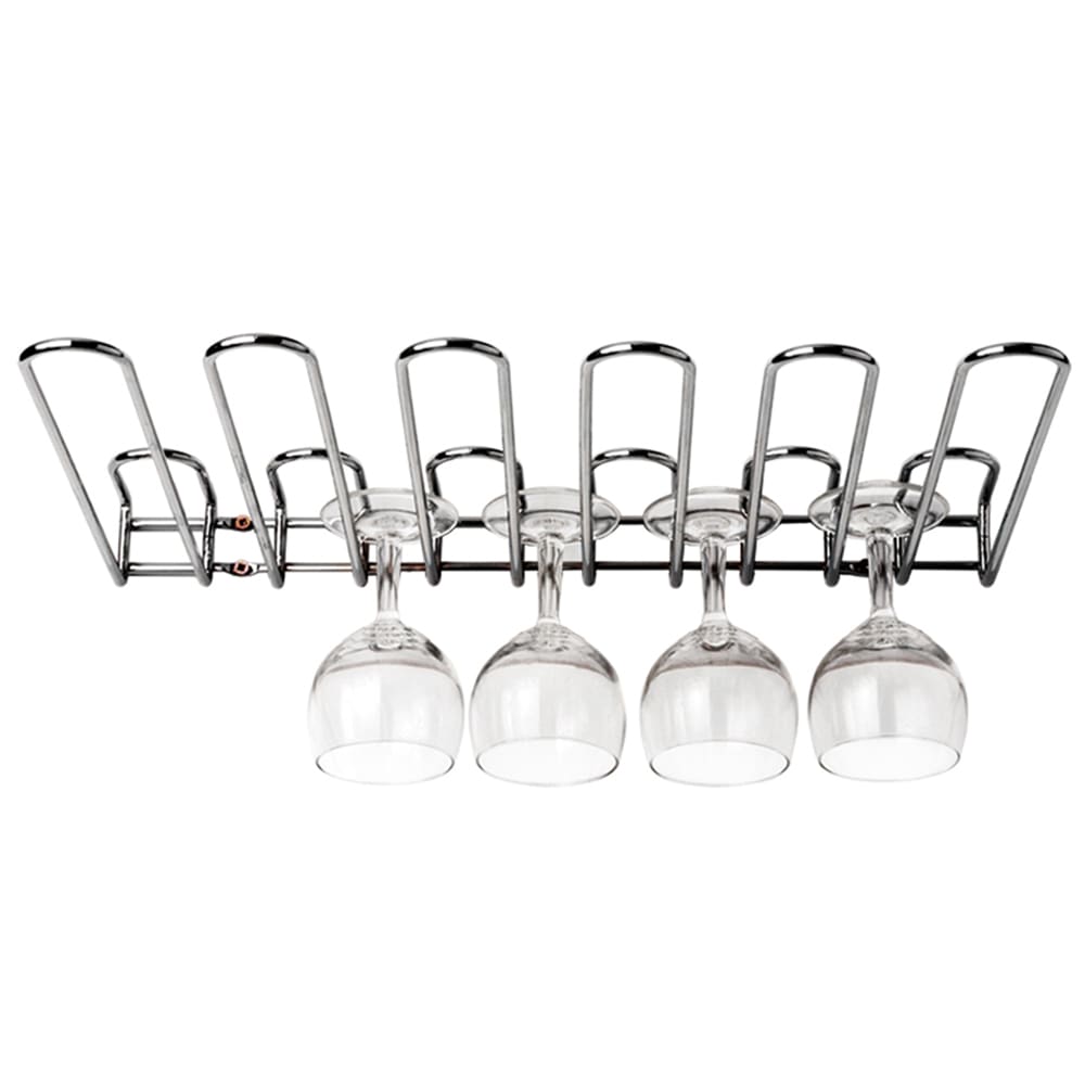 Louis Tellier Wall/Shelf Mount Glass Rack w/ 5 Rows - Chrome Finish ...