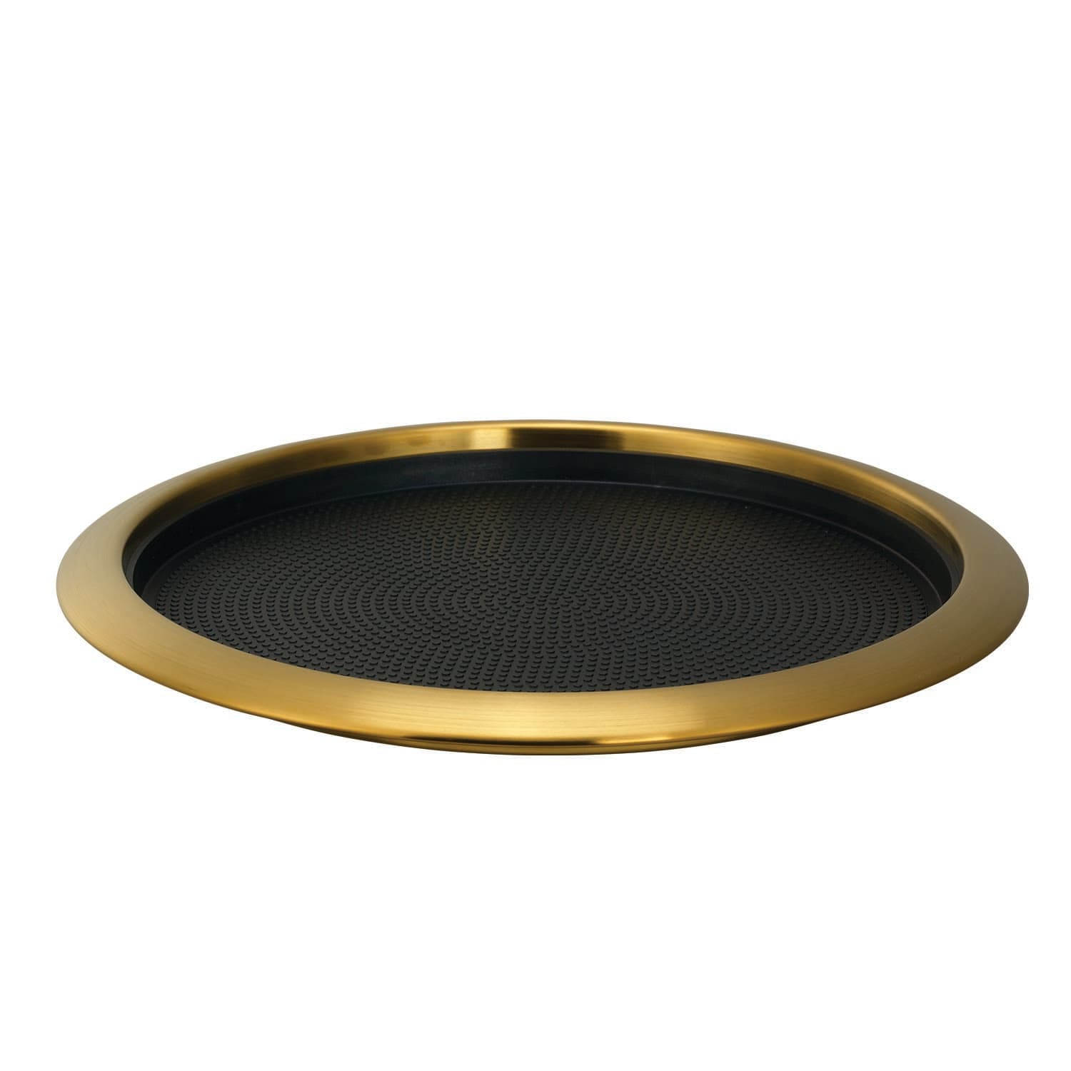 Service Ideas 14" Round Serving Tray - Stainless Steel, Vintage Gold ...