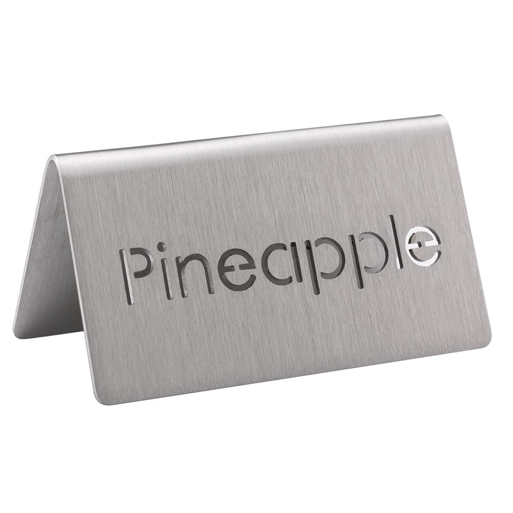 Service Ideas "Pineapple" Table Tent Sign - 3"W x 1 1/2"H, Brushed ...