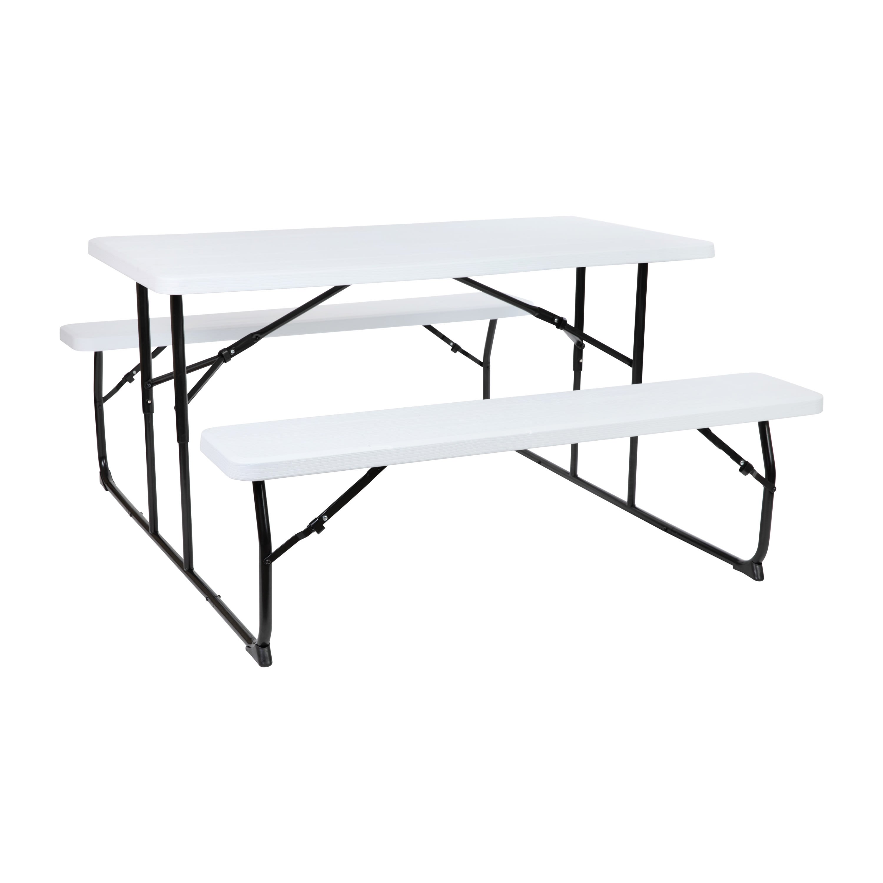Flash Furniture RB-EBB-1470FD-WH-GG Rectangular Folding Picnic Table ...