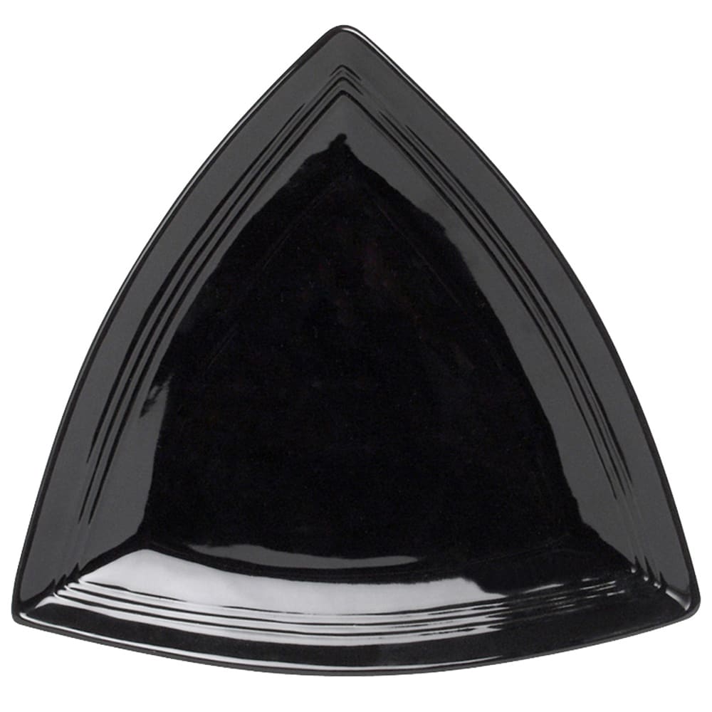 Tuxton CBZ-1248 12 1/2" Triangular Concentrix®© Plate - Ceramic, Black