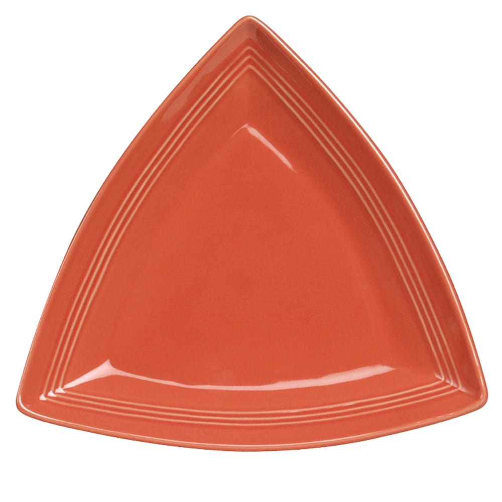 Tuxton CNZ-1248 12 1/2" Triangular Concentrix®© Plate - Ceramic, Cinnebar