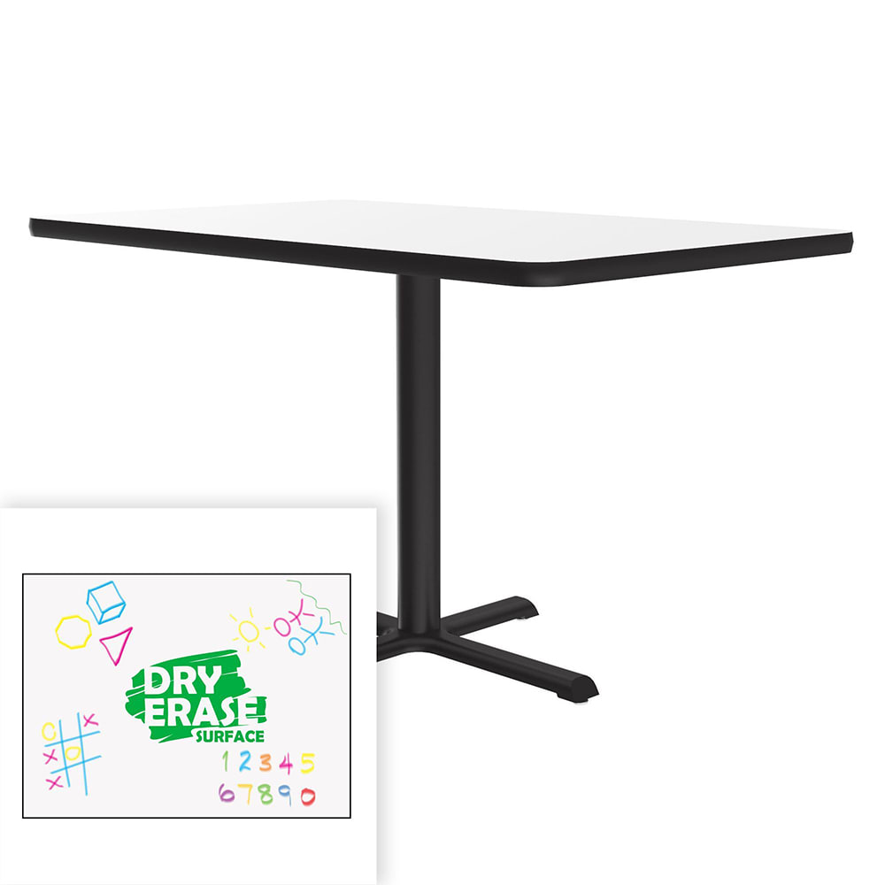 Correll Rectangular Café/Breakroom Table w/ Dry Erase Markerboard Top ...