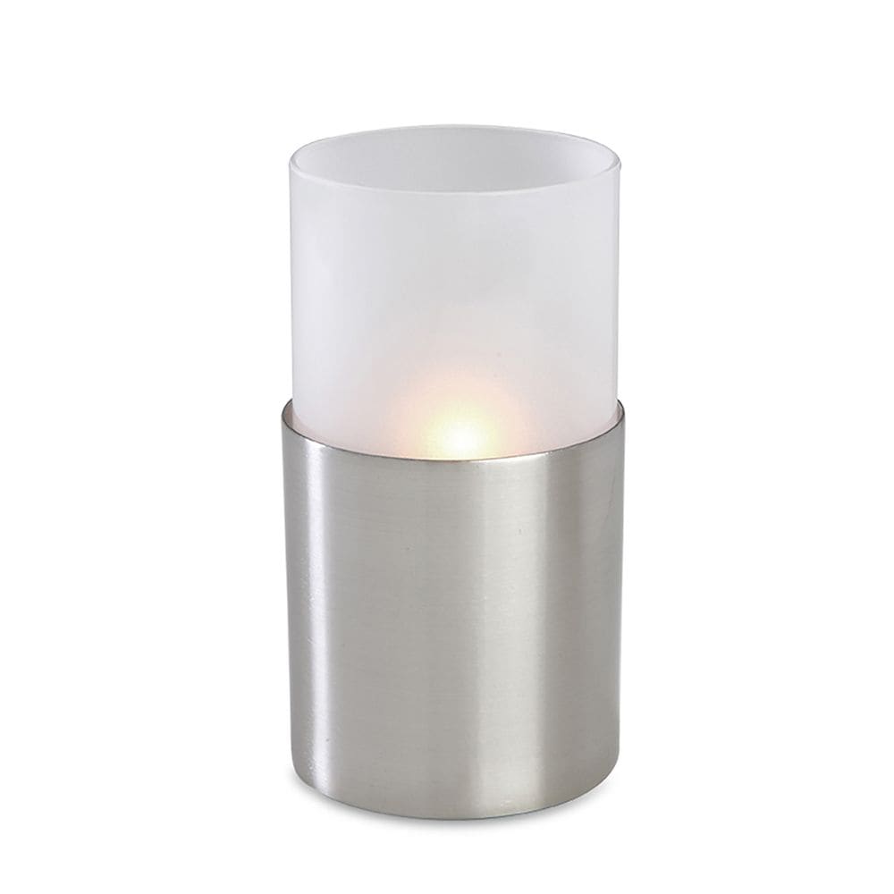 Sterno Monacco Candle Lamp - 2 3/4"D x 3 1/32"H, Frosted Glass/Nickel ...