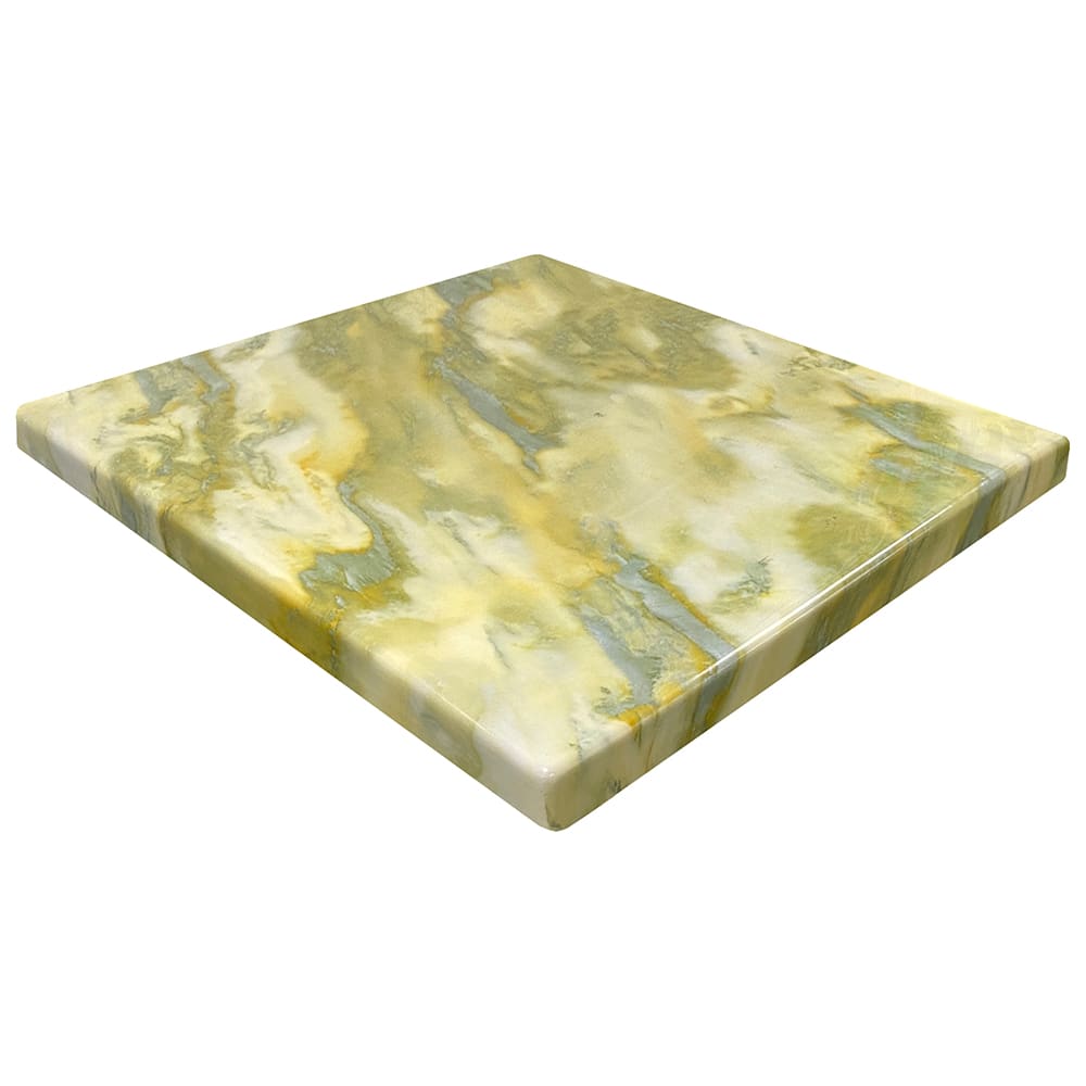 American Tables & Seating 36" Square Resin Table Top, Yellow/Green (ATS ...