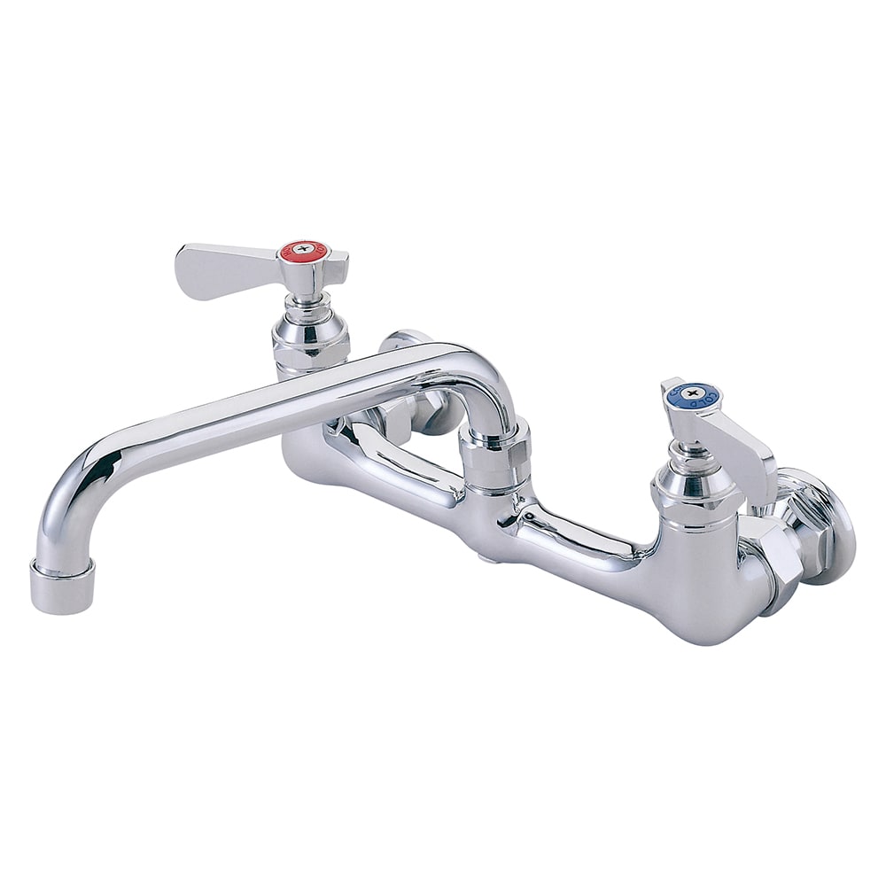 FLO FLO-808 Heavy Duty Splash Mount Faucet - 8" Swing Spout, 8" Centers