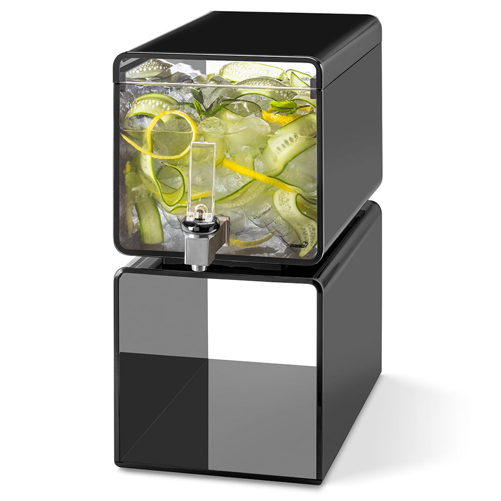 Rosseto 2 gal Beverage Dispenser - Plastic Container, Black Base (LD188)