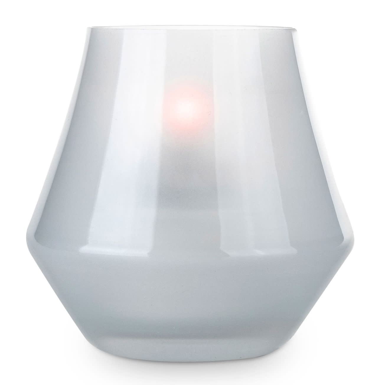 Sterno Cymbal Candle Lamp - 4"D x 4"H, Glass, Frost (80549)