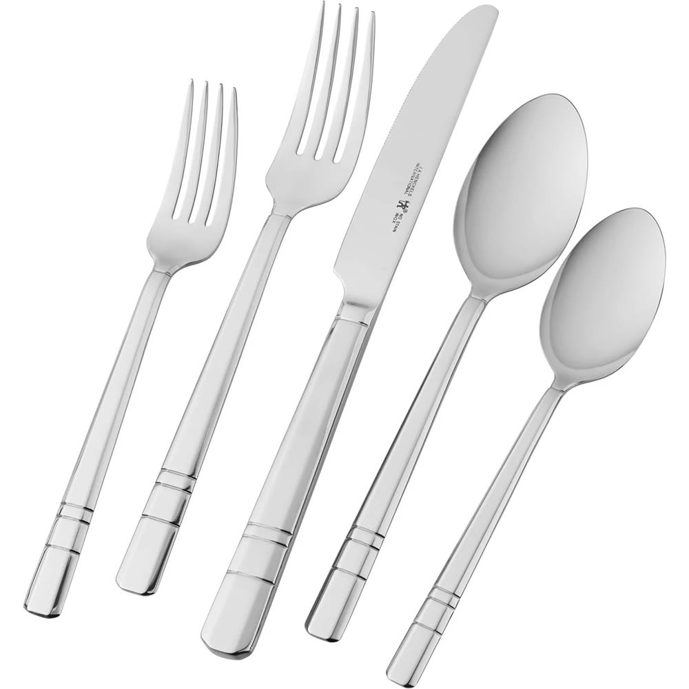 Henckels 65 Piece Madison Square Flatware Set, 18/10 Stainless Steel ...