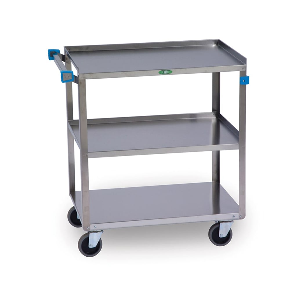 Lakeside 422A 3 Level Stainless Utility Cart w/ 500 lb Capacity, Raised ...