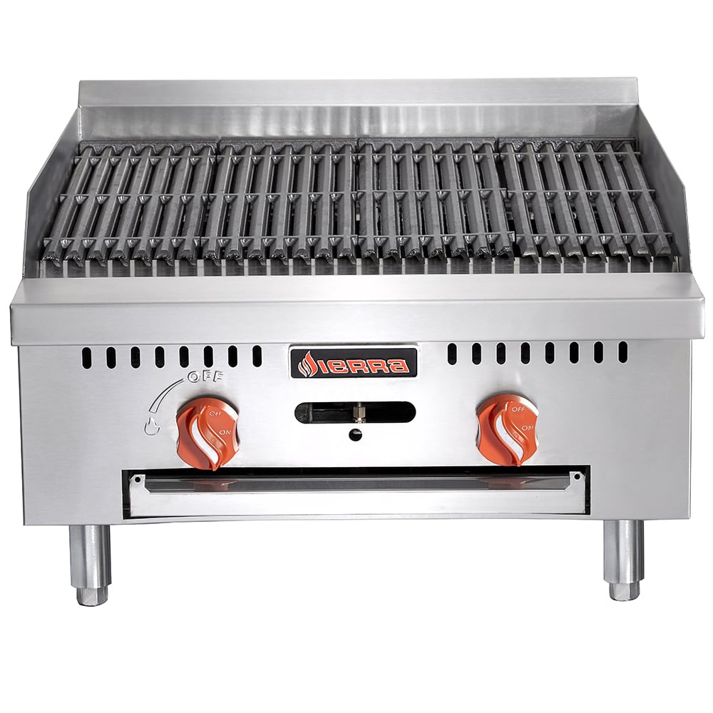 Sierra Range 24" Radiant Charbroiler, 4 Burners, Manual Controls (SRRB-24)