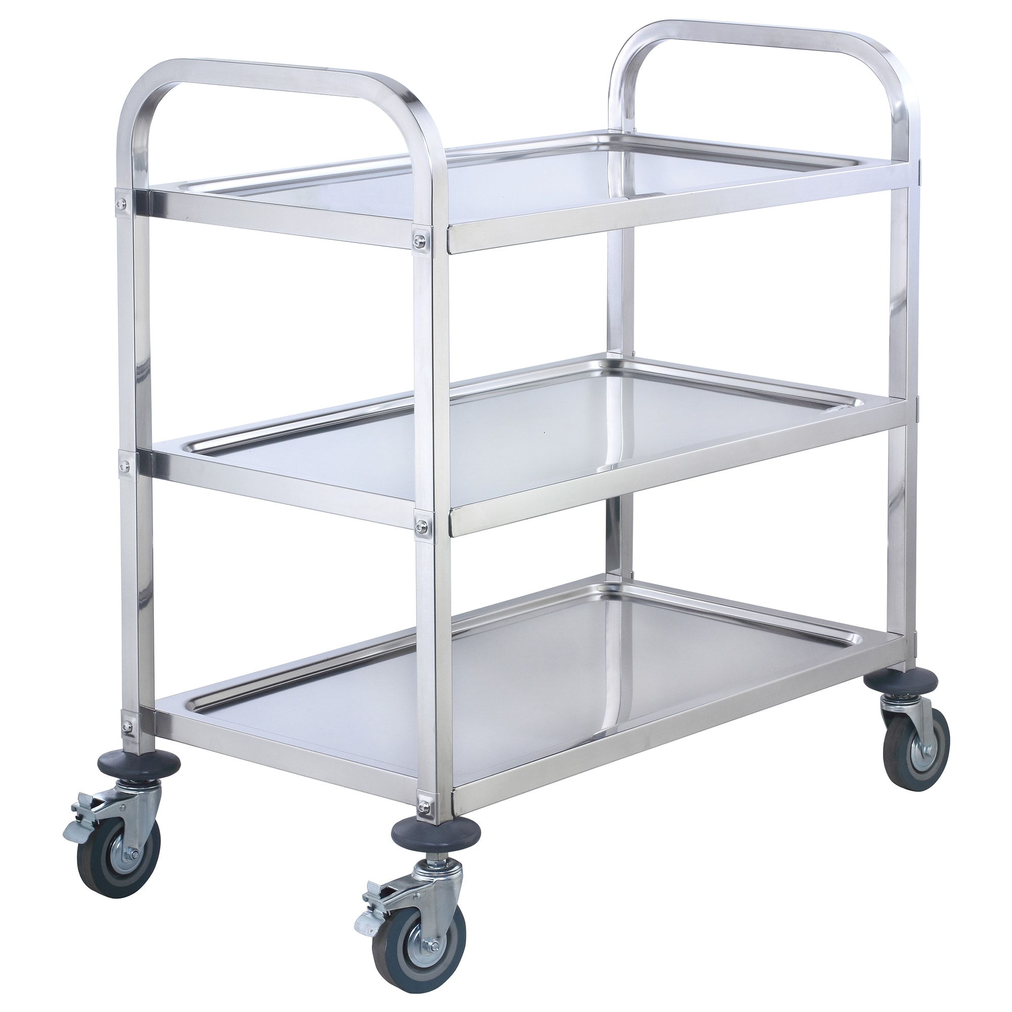Winco SUC-40 3 Level Stainless Steel Utility Cart, Marine Ledges