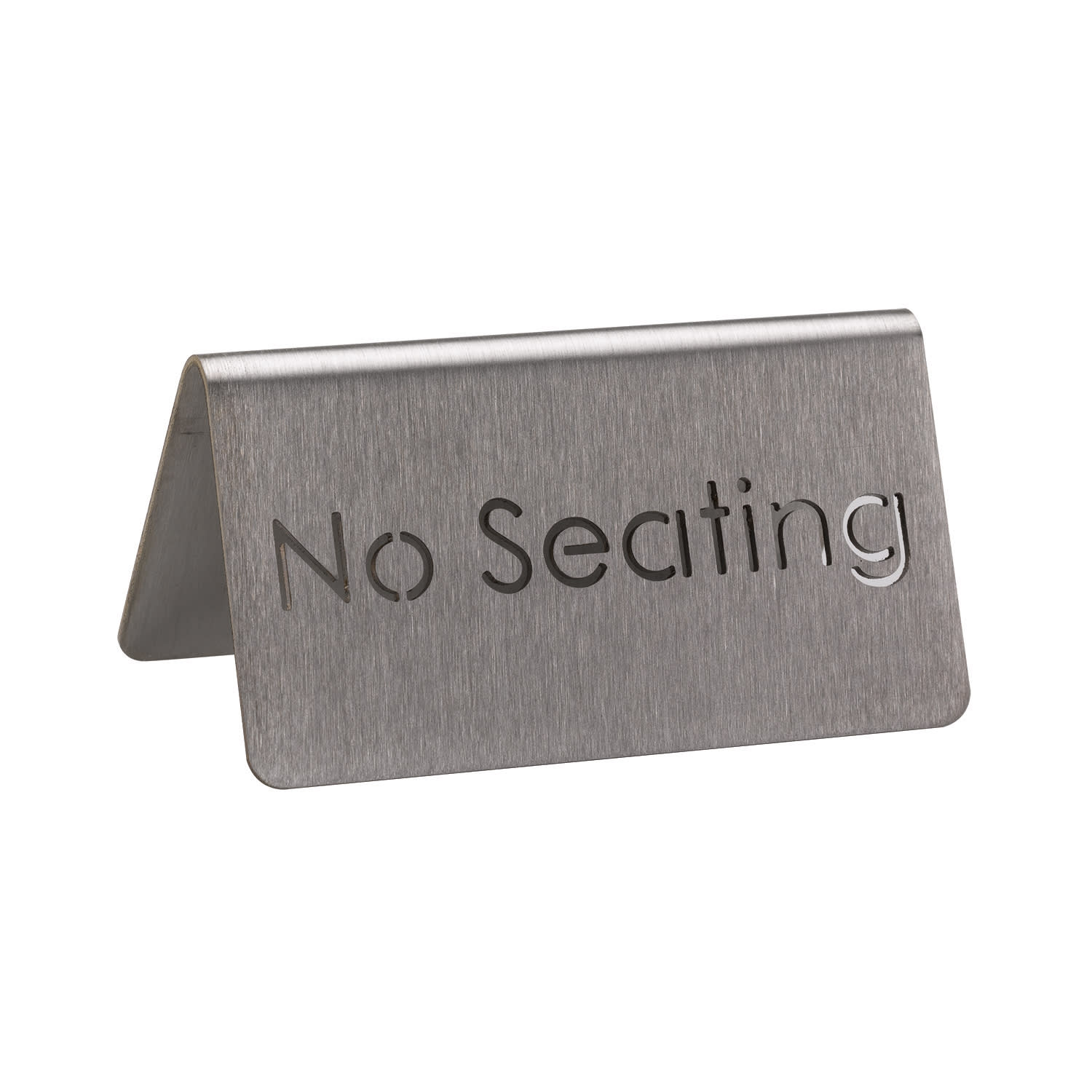 Service Ideas "No Seating" Table Tent Sign - 3"W x 1 1/2"H, Brushed ...