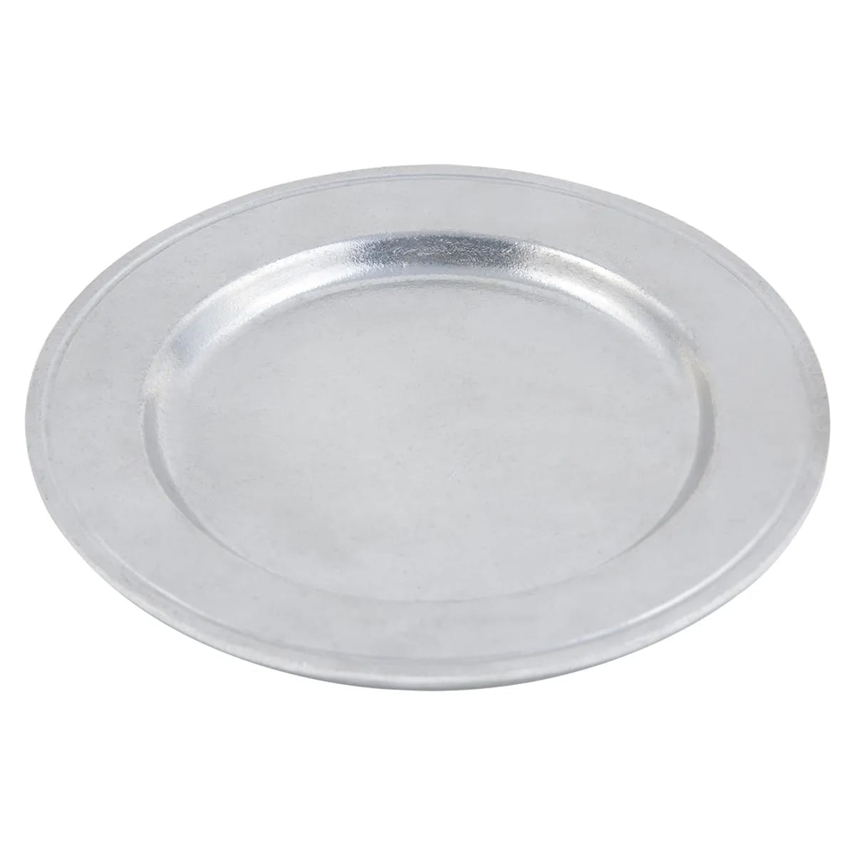 Bon Chef 1021 7 1/2" Rimmed Salad Plate, Aluminum/Pewter Glo