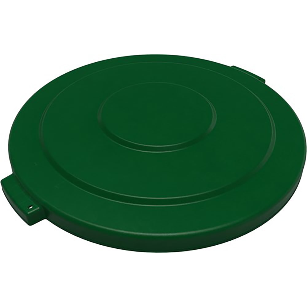 Carlisle Round Flat Top Lid for 44 gal Trash Can - Plastic, Green ...