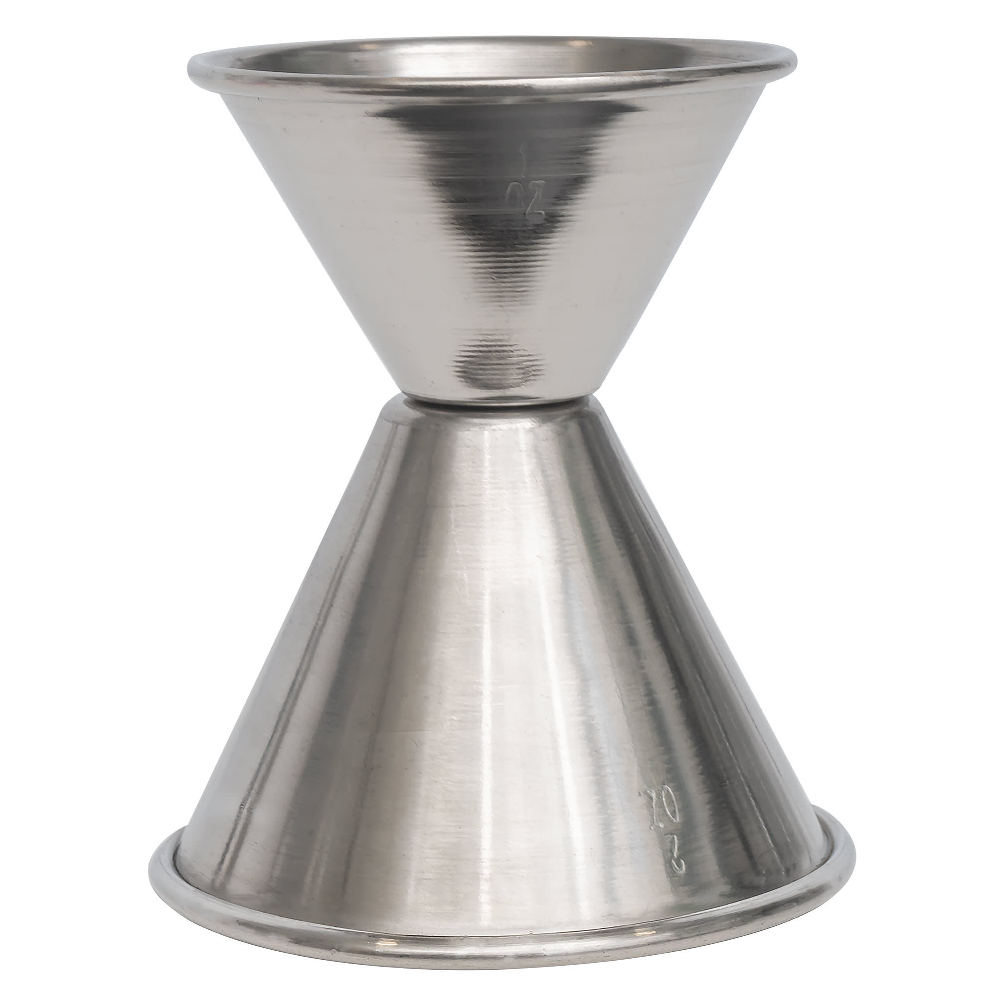 Tablecraft 1206 Double Jigger - 1 & 2 oz, Stainless