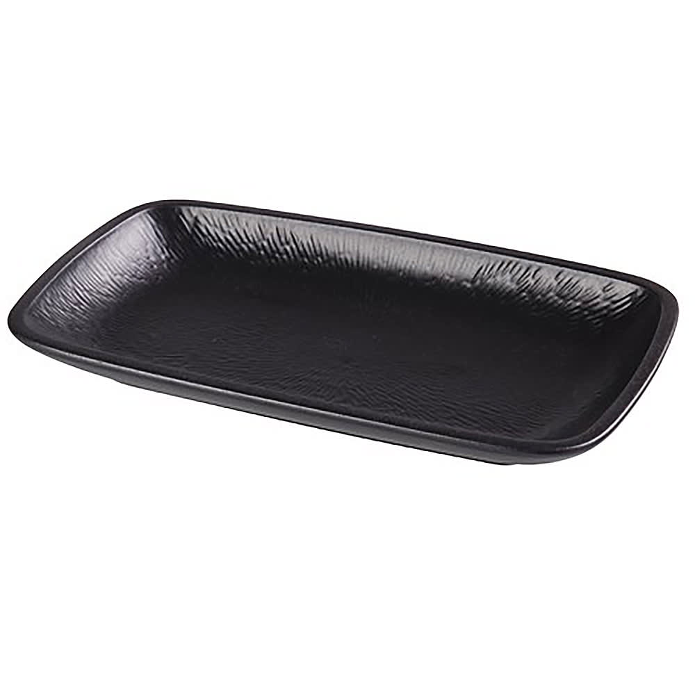 Yanco NB-514 Rectangular Dinner Plate - 14" x 7 1/2", Ceramic, Noble Black