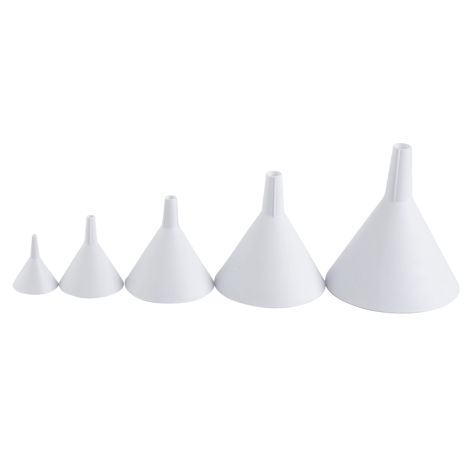 Tablecraft 5 2" to 6" Funnel Set - Plastic, White