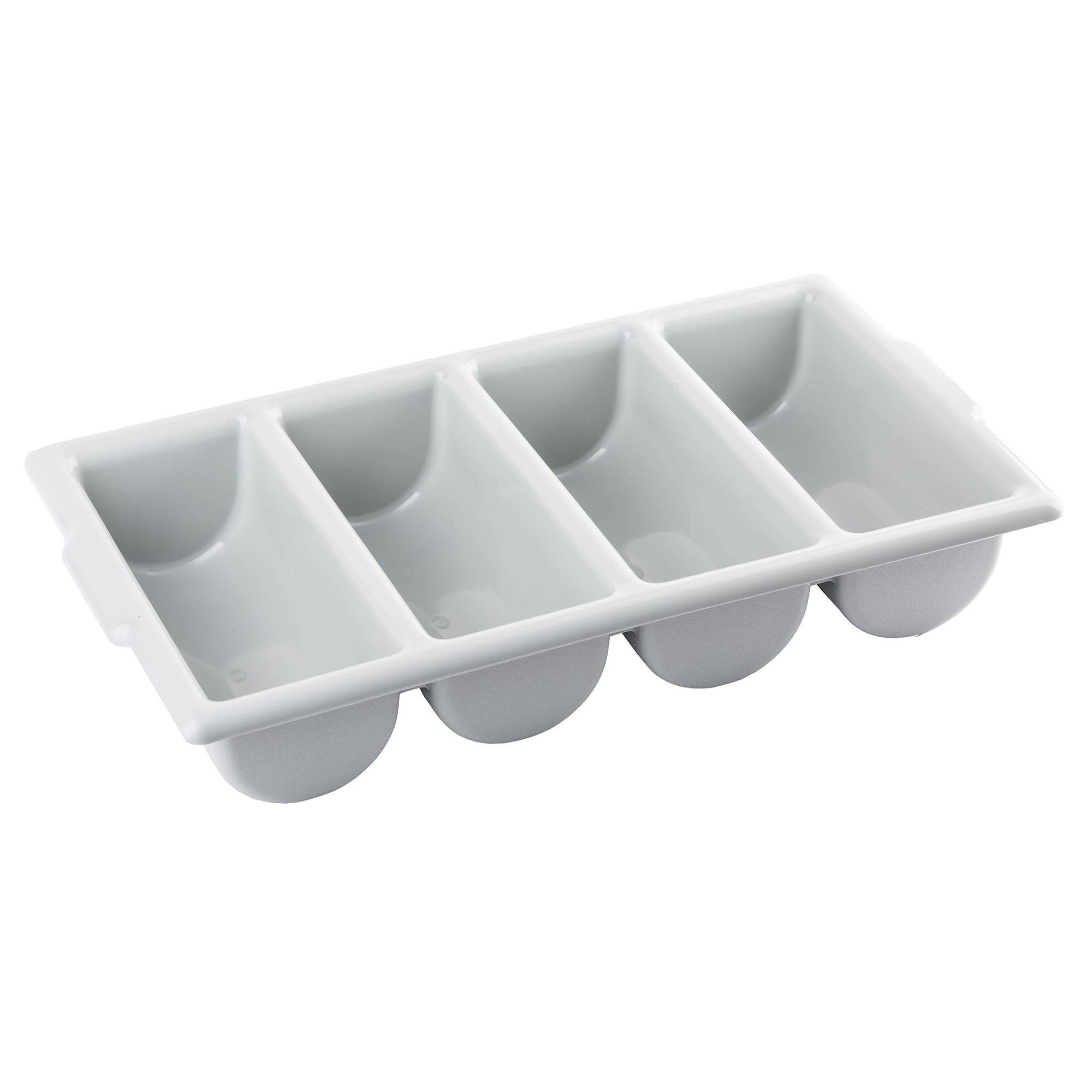 Tablecraft 1524G 4 Compartment Cutlery Bin - Plastic, Gray