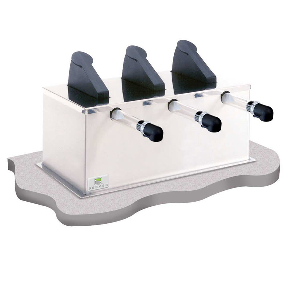 Server 07050 Drop In 3 Pump Dispenser For 3 Pouches, Stainless Base