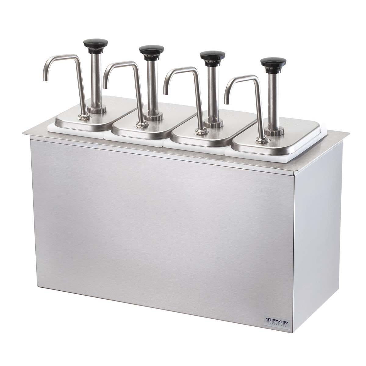 Server Drop-In Condiment Dispenser w/ (4) Jars & Pumps, (1 1/4) oz ...