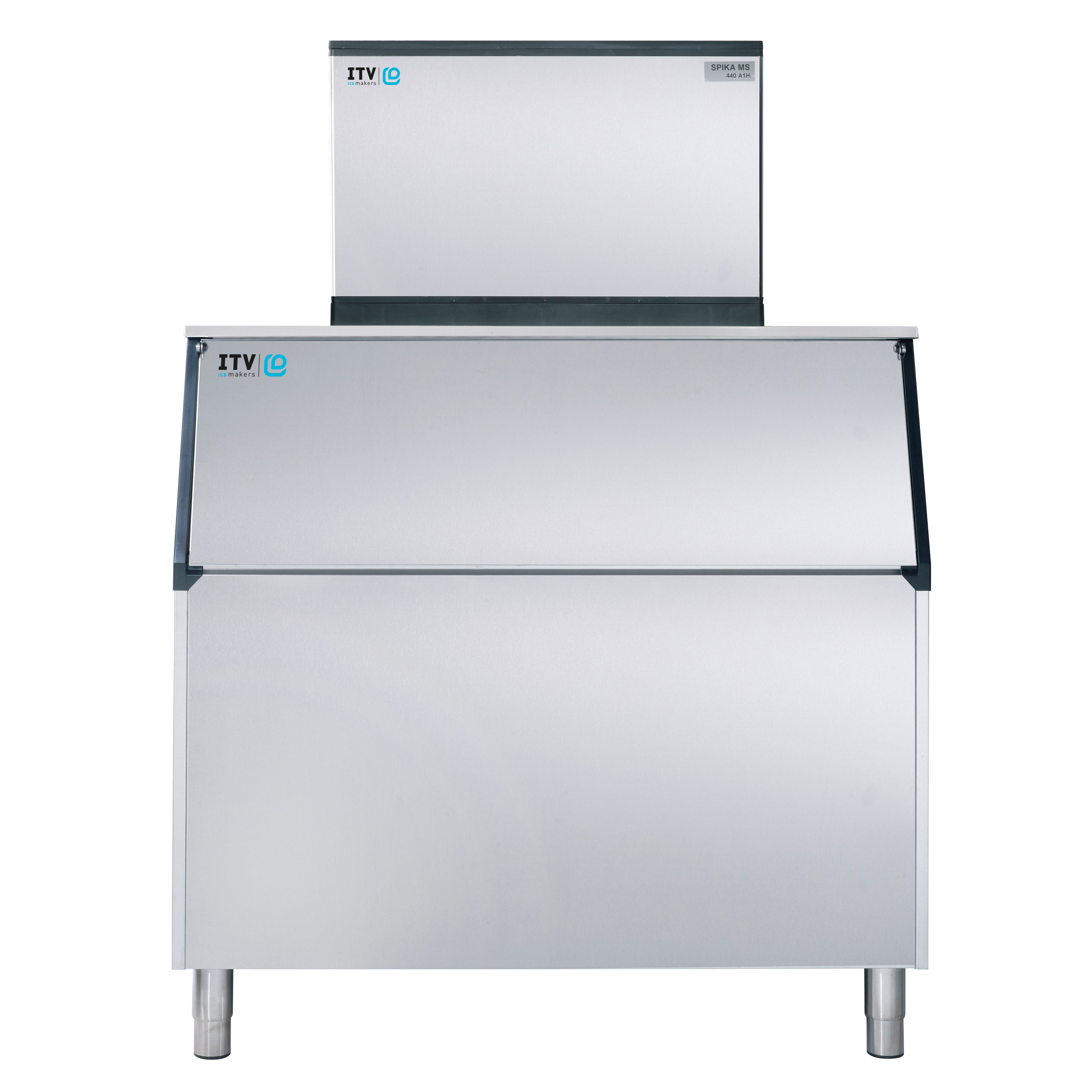 ITV Ice Makers 480 lb Spika Full/Half Cube Ice Machine w/ Bin - 860 lb ...