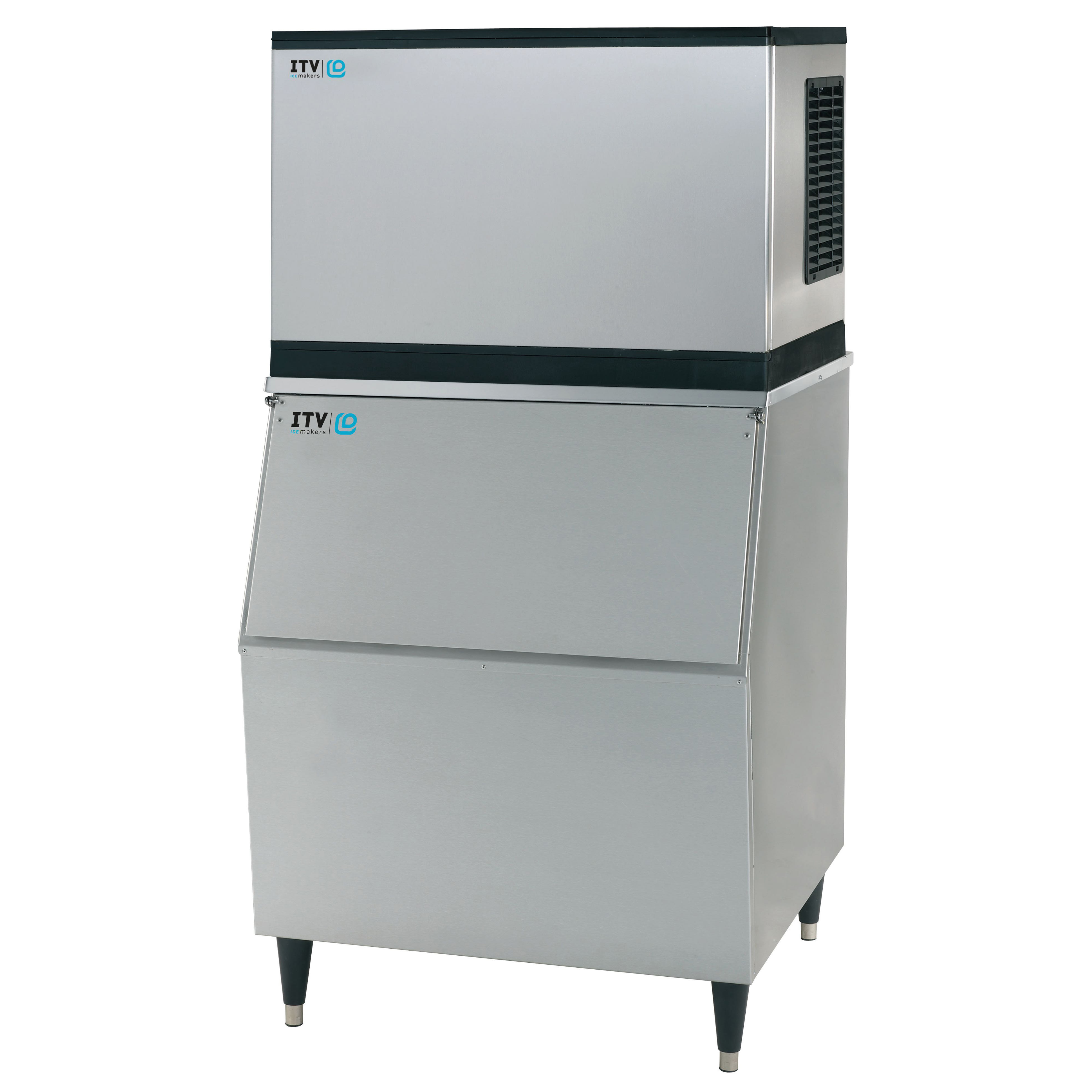 ITV Ice Makers 480 lb Spika Full/Half Cube Ice Machine w/ Bin - 353 lb ...