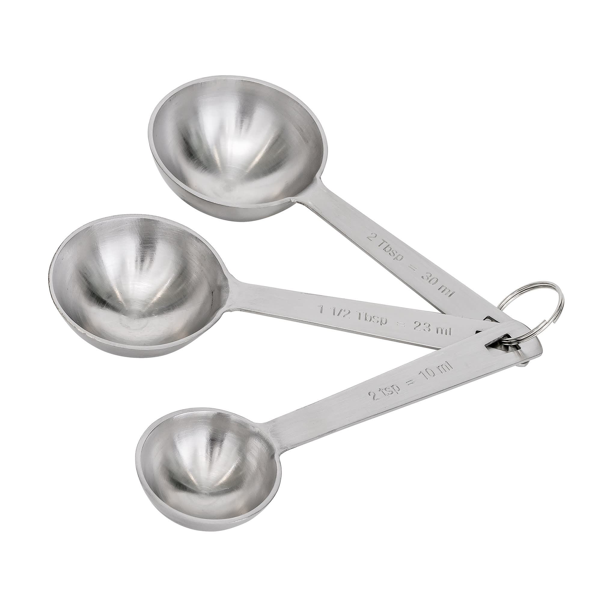 Tablecraft 727 3 Piece Stainless Steel Measuring Spoon Set, Extra Large