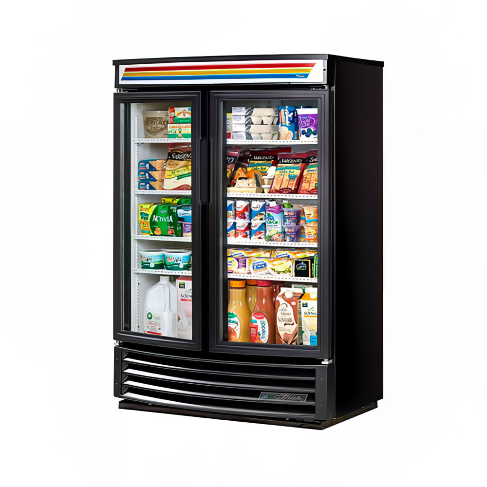 True GDM-14RF-HC-LD 31" Two-Section Refrigerated Display w/ Swing Door ...