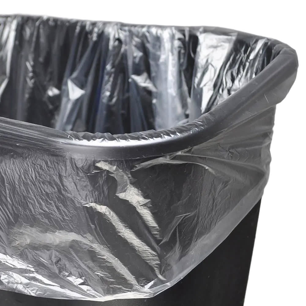 LK Packaging 33 gal Trash Can Liner - 40"L x 33"W, 0.47 mil HDPE, Clear ...