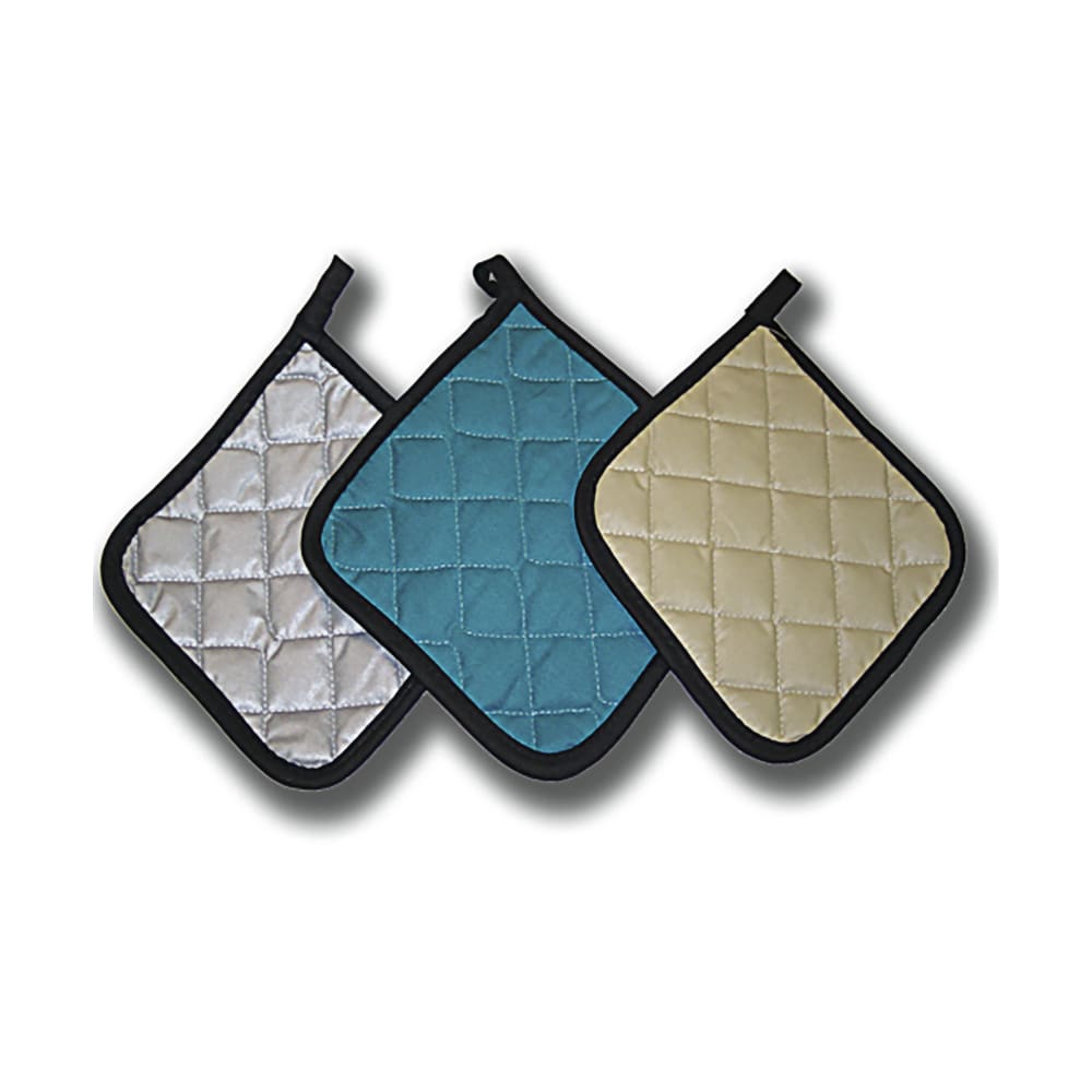 Intedge 8" Square Pot Holder - Poly/Cotton, Silver (315)