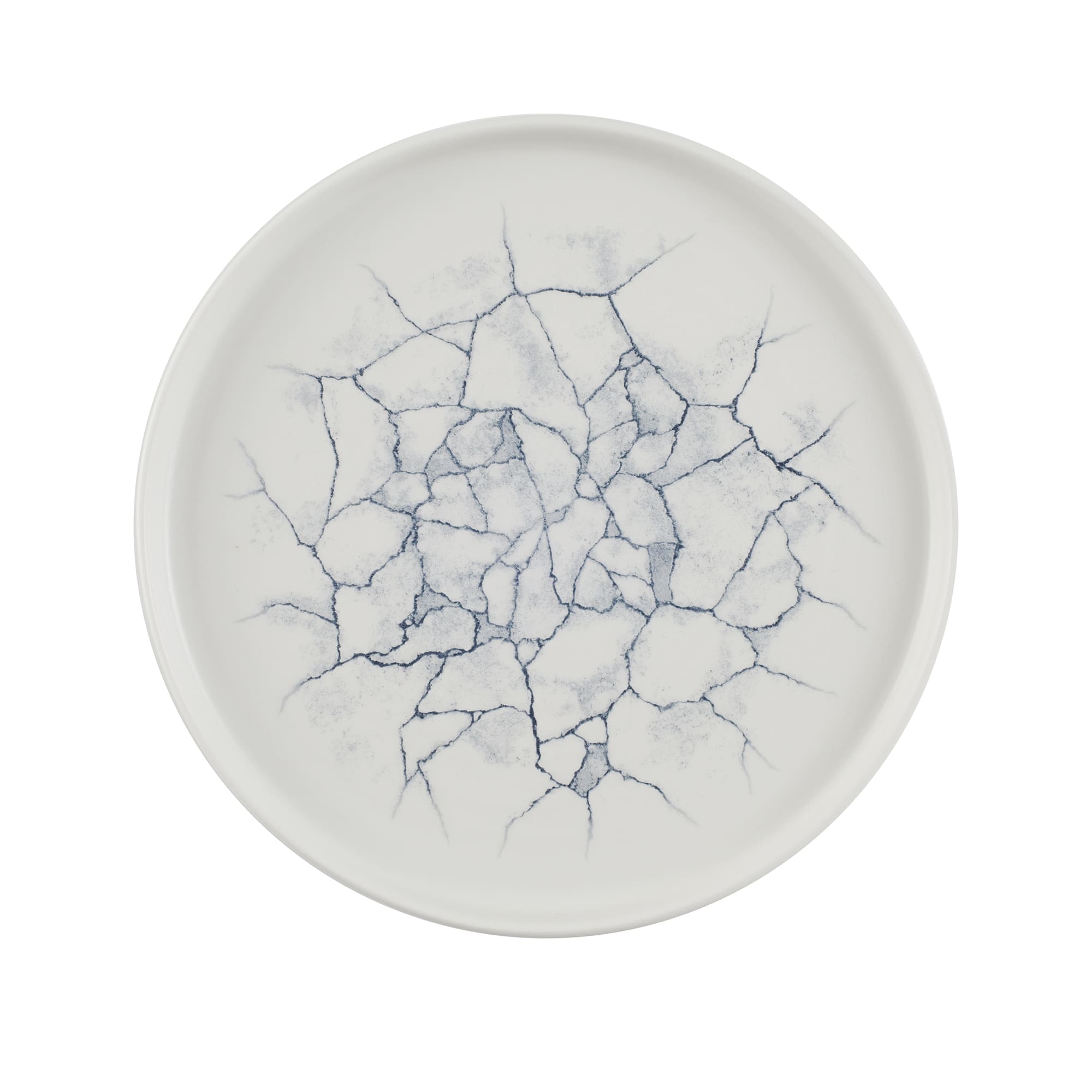 Churchill 10 2/8" Round Studio Prints® Walled Plate - Ceramic, Kintsugi Pearl Gray (KTPGWP261)