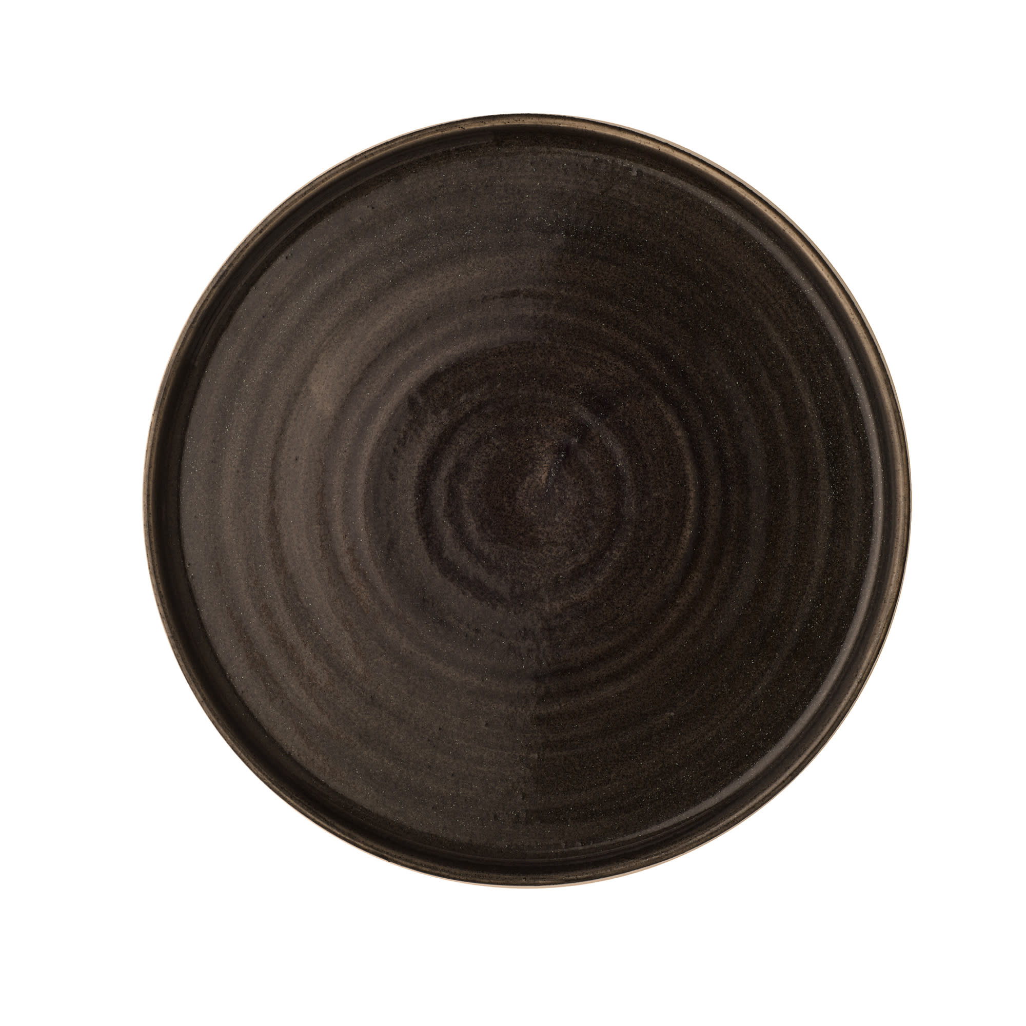 Churchill 8 5/8" Round Stonecast® Walled Plate - Ceramic, Iron Black ...