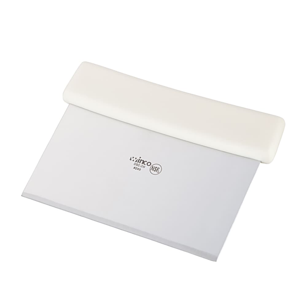 Winco DSC-2W Dough Cutter/Scraper w/ White Plastic Handle - 6" x 3 ...